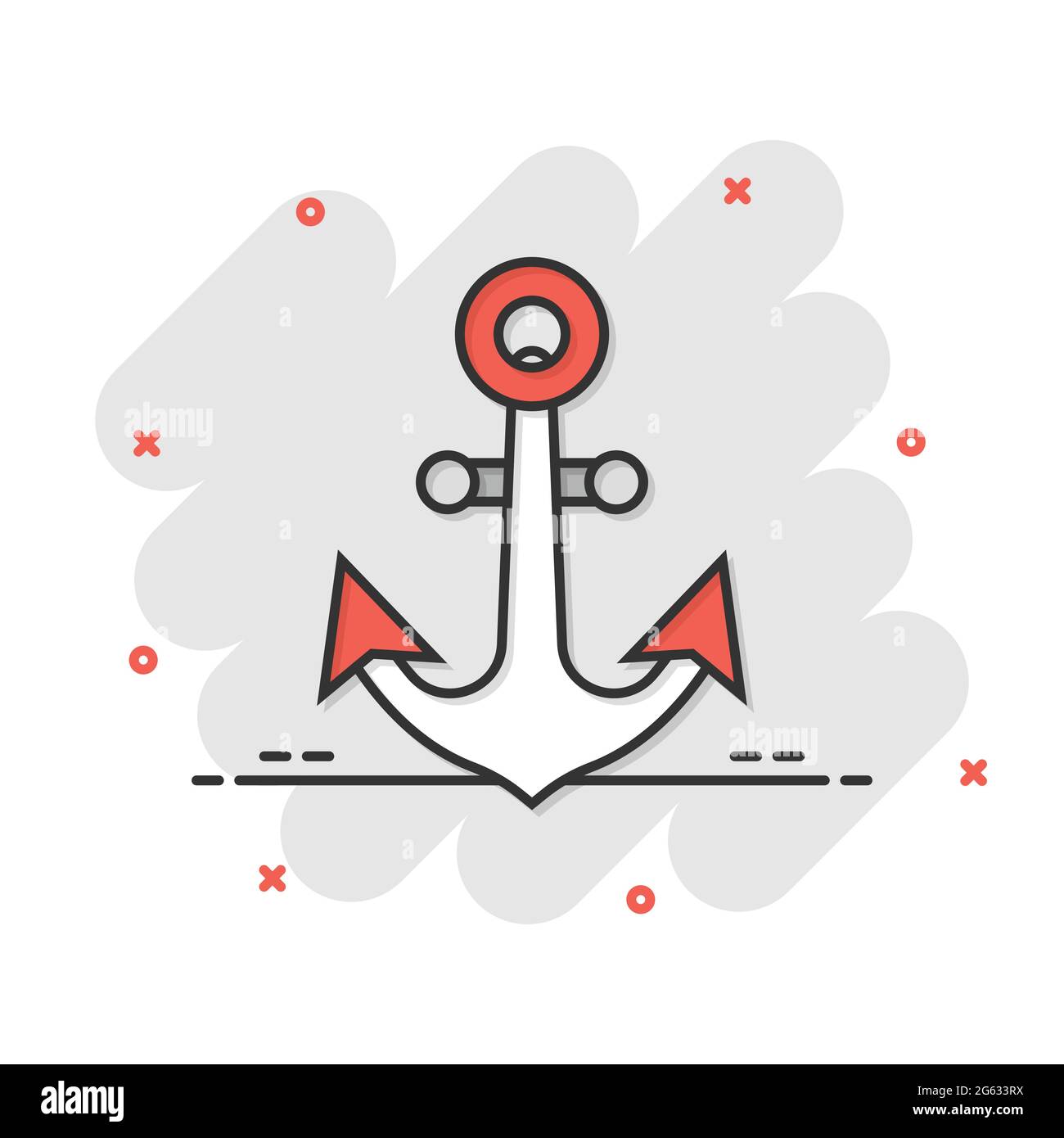 Boat anchor icon in flat style. Vessel hook vector illustration on ...