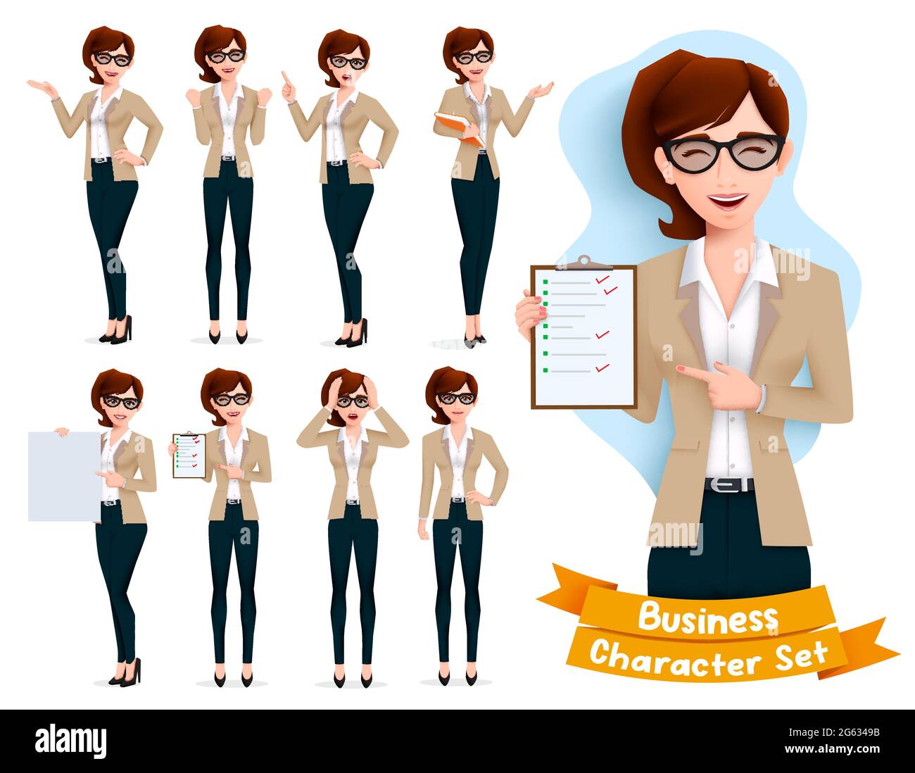 Woman in office showing Stock Vector Images - Alamy