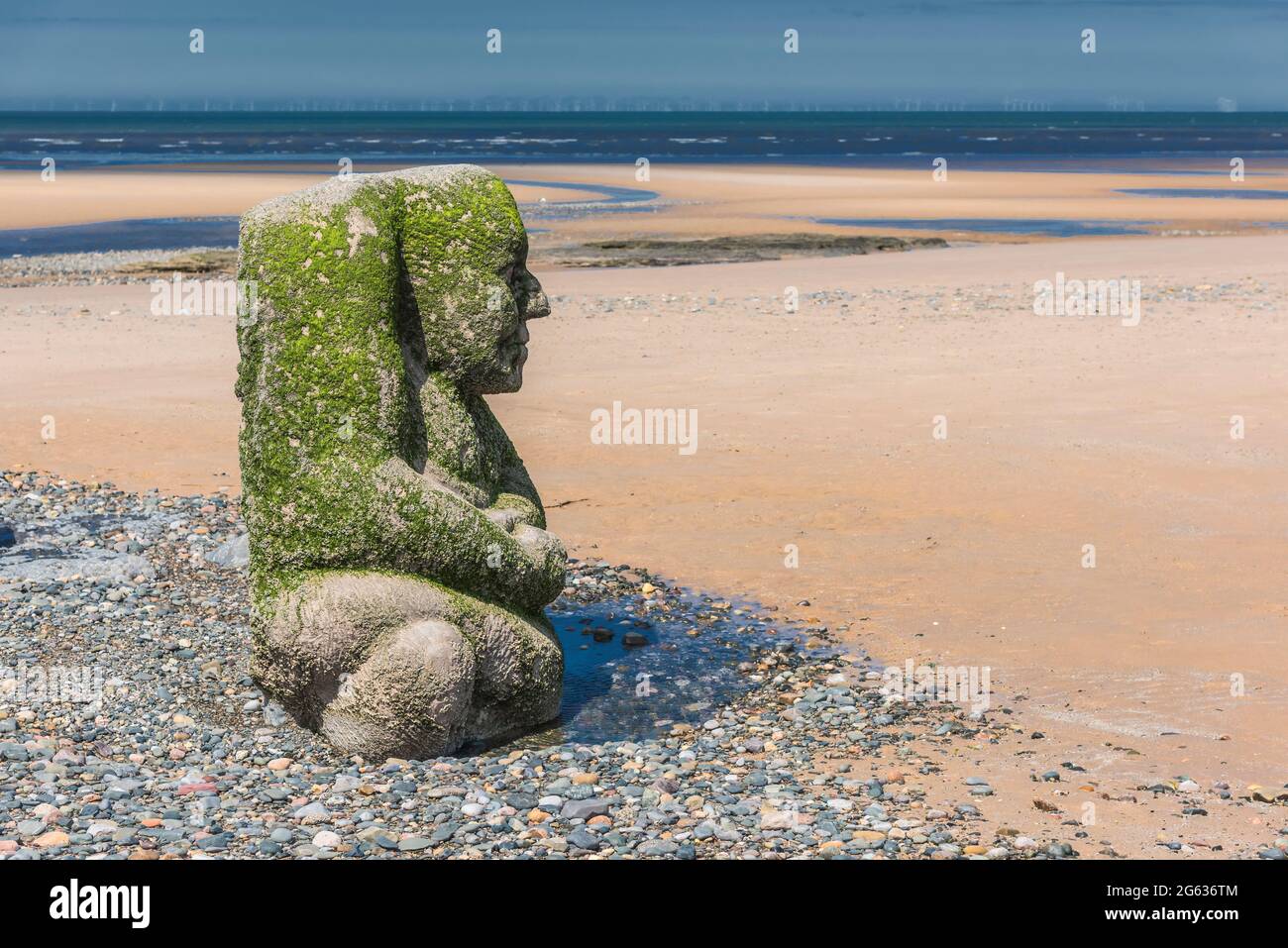 This sculpture is known as The Ogre located on the beach at Cleveleys ...