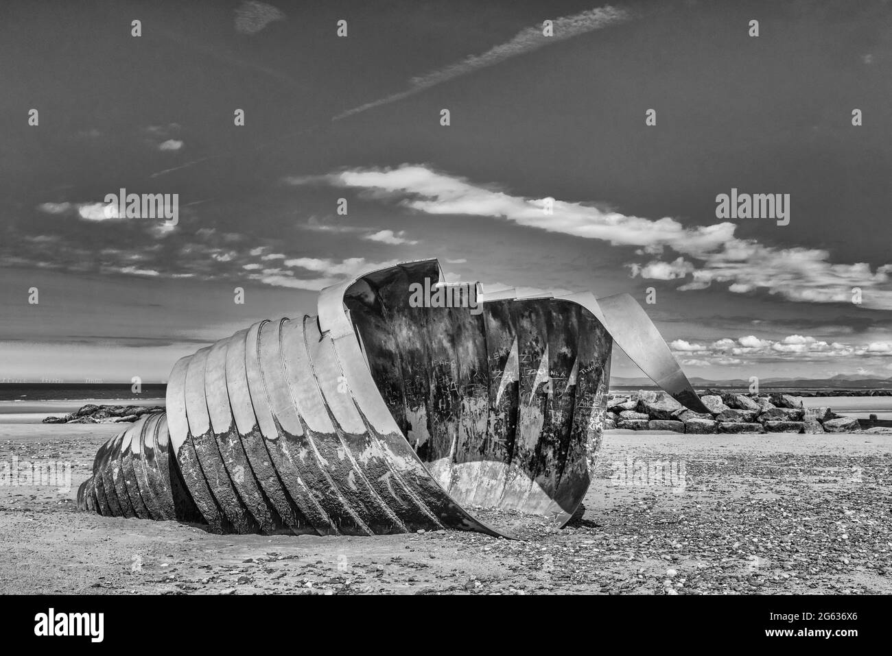 This sculpture in monochrome is known as Mary's Shell is located on the ...