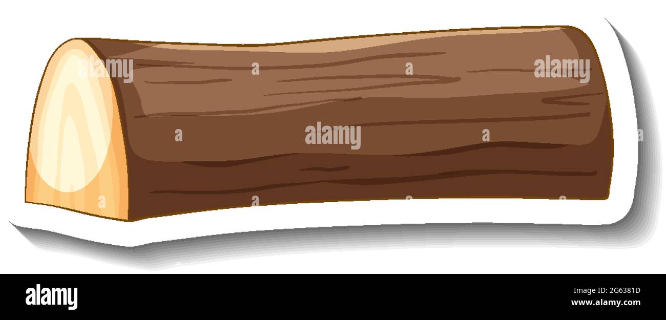 A sticker template of a wooden log isolated illustration Stock Vector ...
