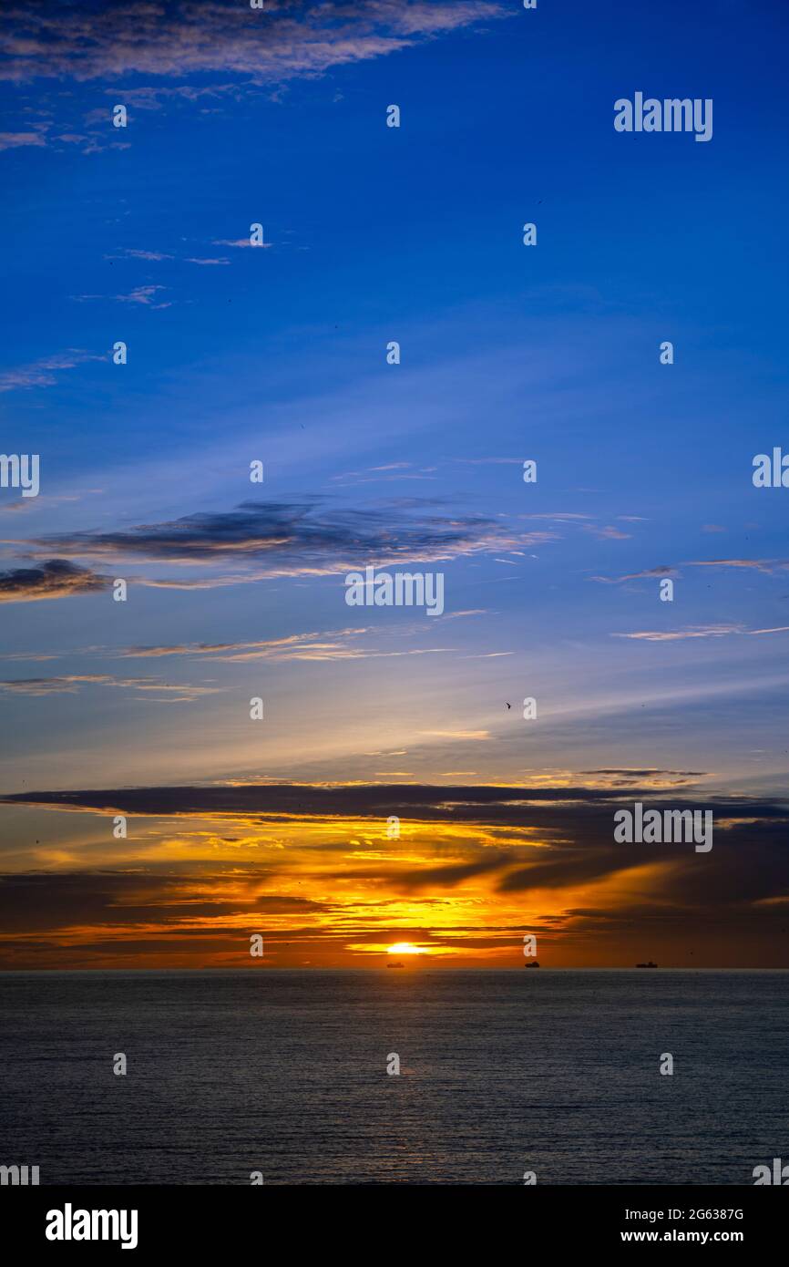 Sailing Ship Sunset Stock Photo - Alamy