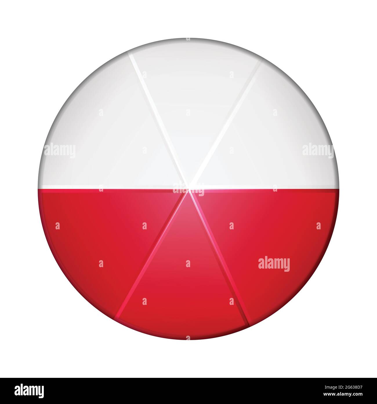 Glass light ball with flag of Poland. Round sphere, template icon ...