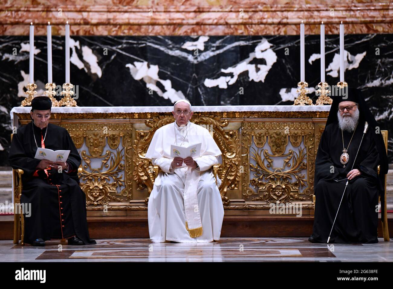 Pope Francis, Syrian Orthodox Patriarch Ignatius Aphrem II, the ...