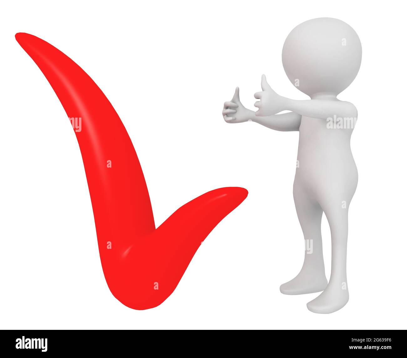 3D figure with check mark sign Stock Photo - Alamy