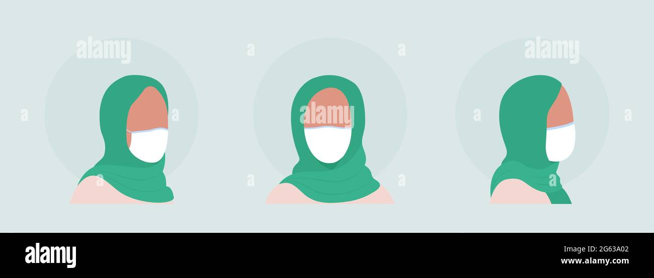 Hijab and face mask Stock Vector Images - Alamy