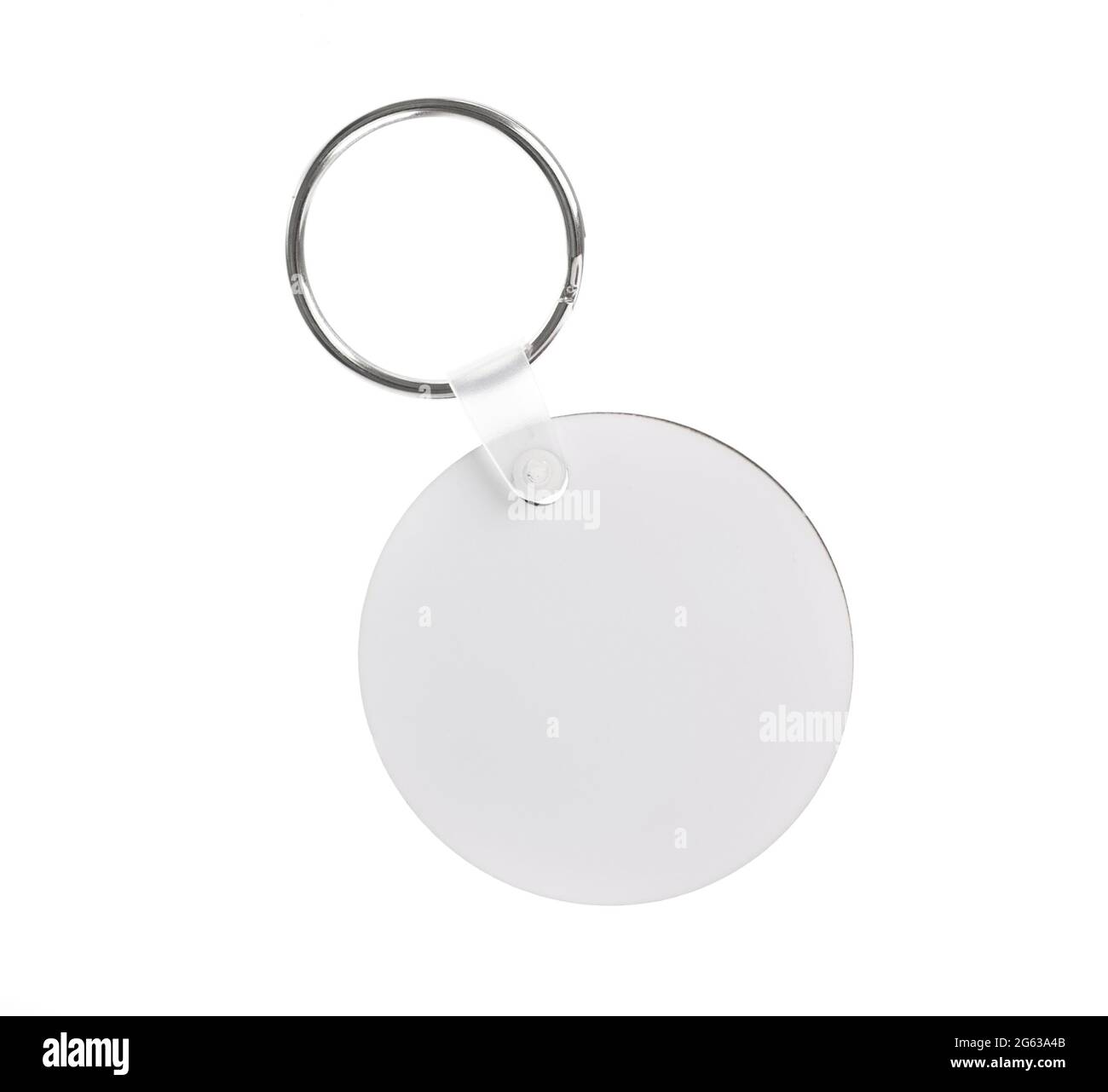 Round shaped white trinket with metal ring Stock Photo - Alamy