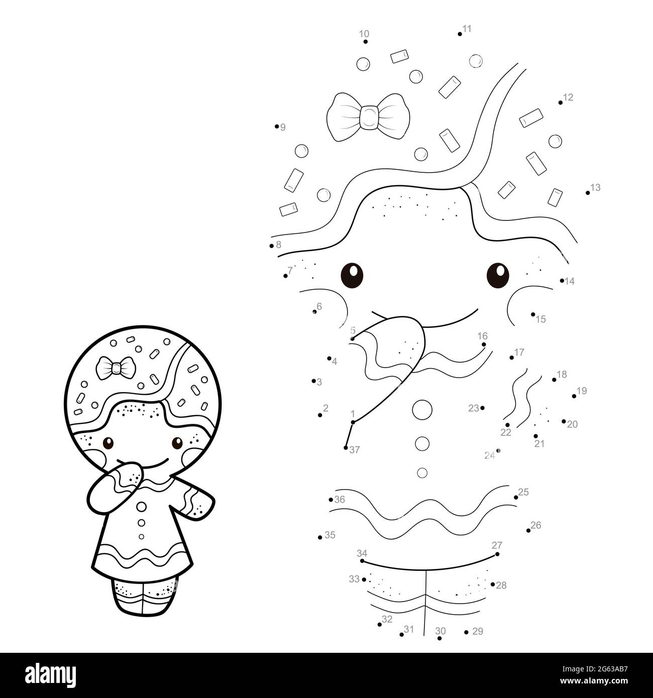 Dot to dot Christmas puzzle for children. Connect dots game ...