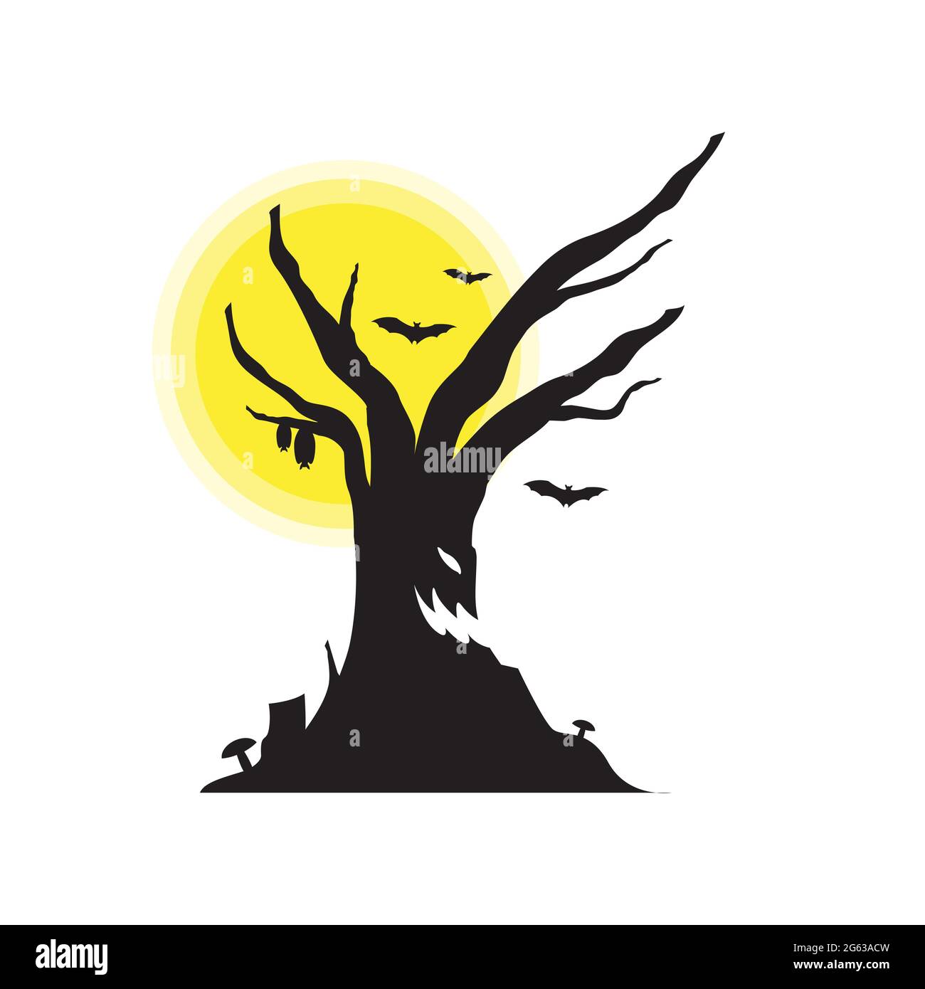 Halloween tree for your design for the holiday Halloween. Vector ...
