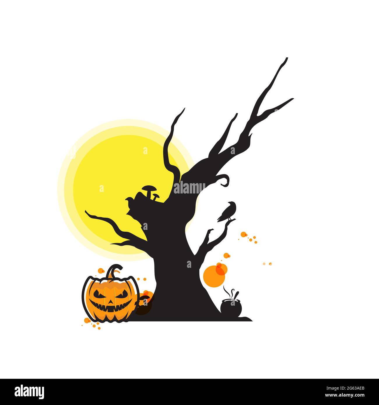 Halloween tree for your design for the holiday Halloween. Vector ...