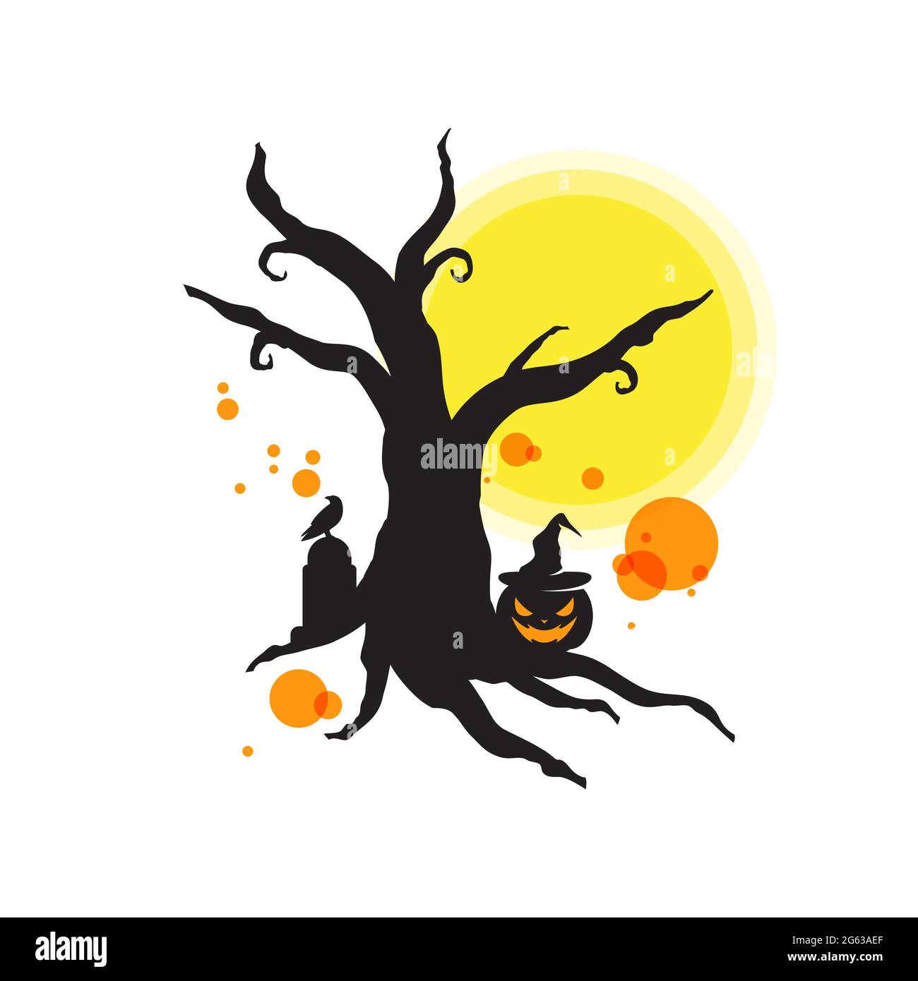 Halloween tree for your design for the holiday Halloween. Vector ...