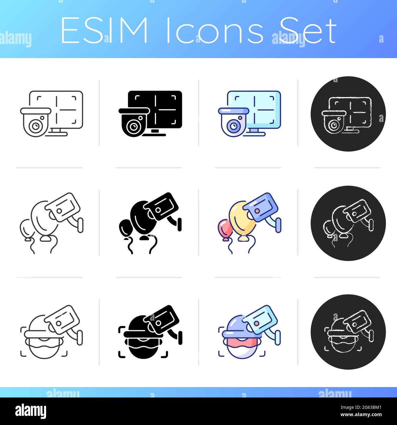 Surveillance management icons set Stock Vector Image & Art - Alamy