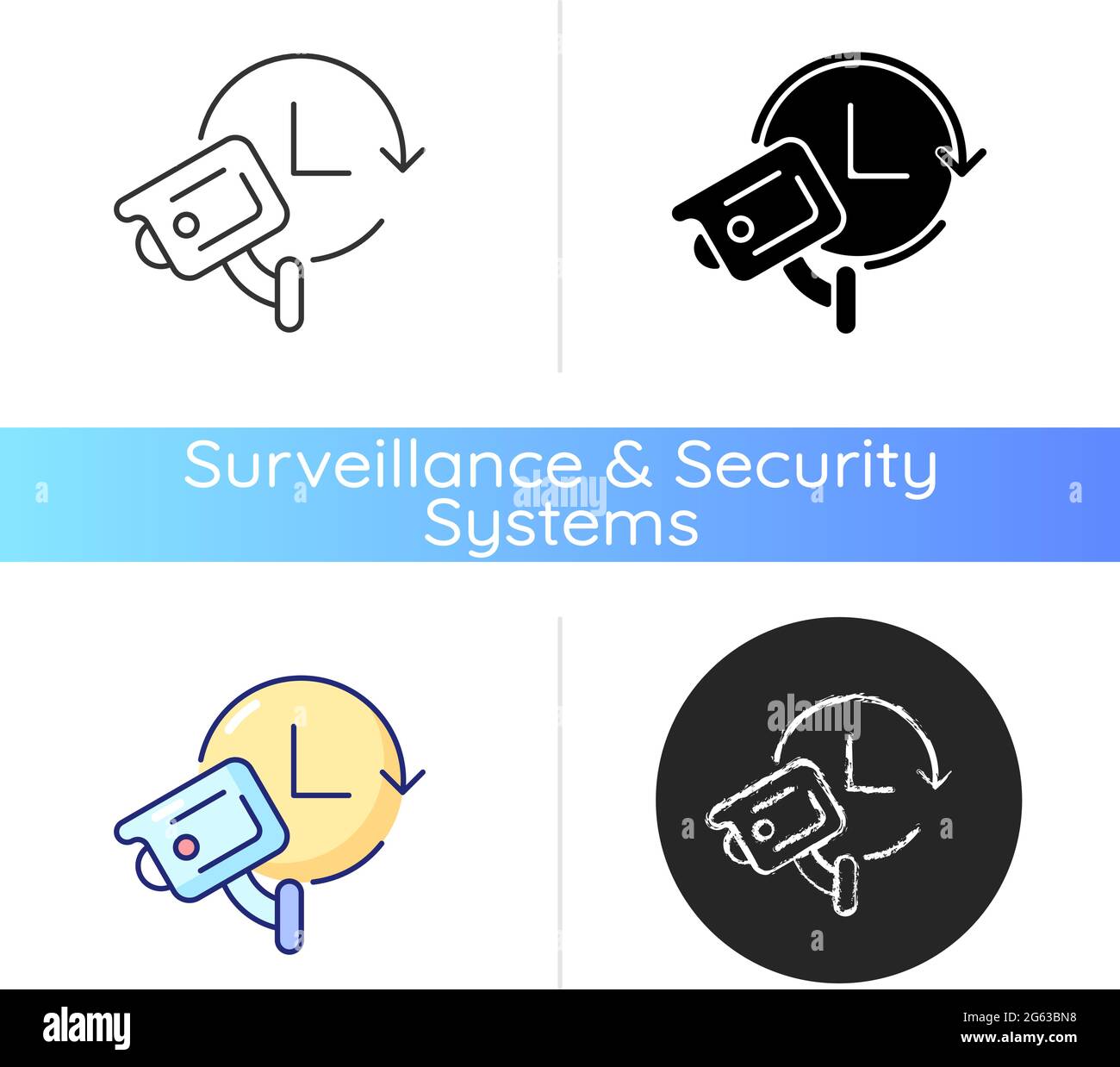 24 7 protection with security video system icon Stock Vector Image ...