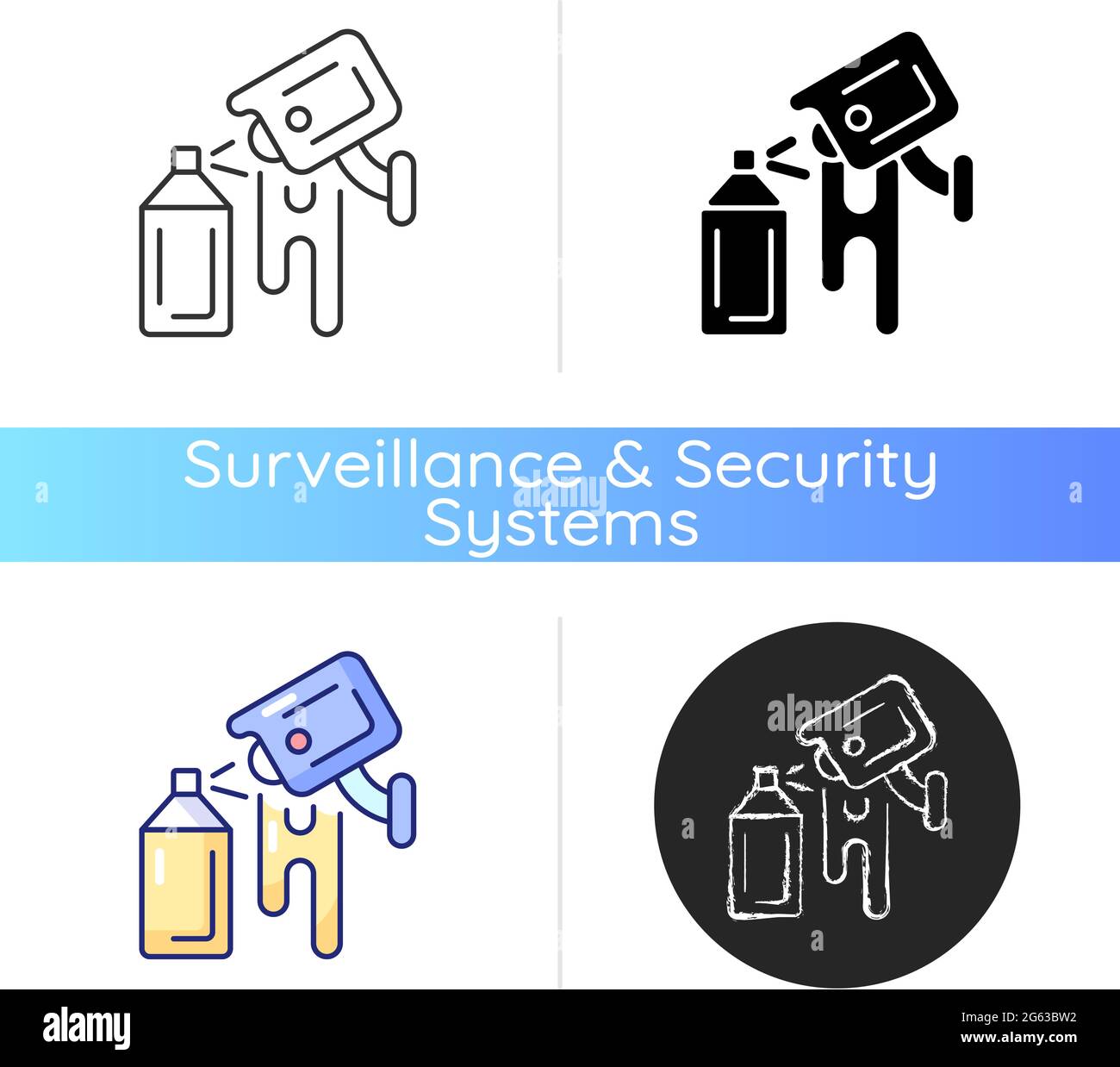 Avoiding graffiti damage with security camera icon Stock Vector Image ...