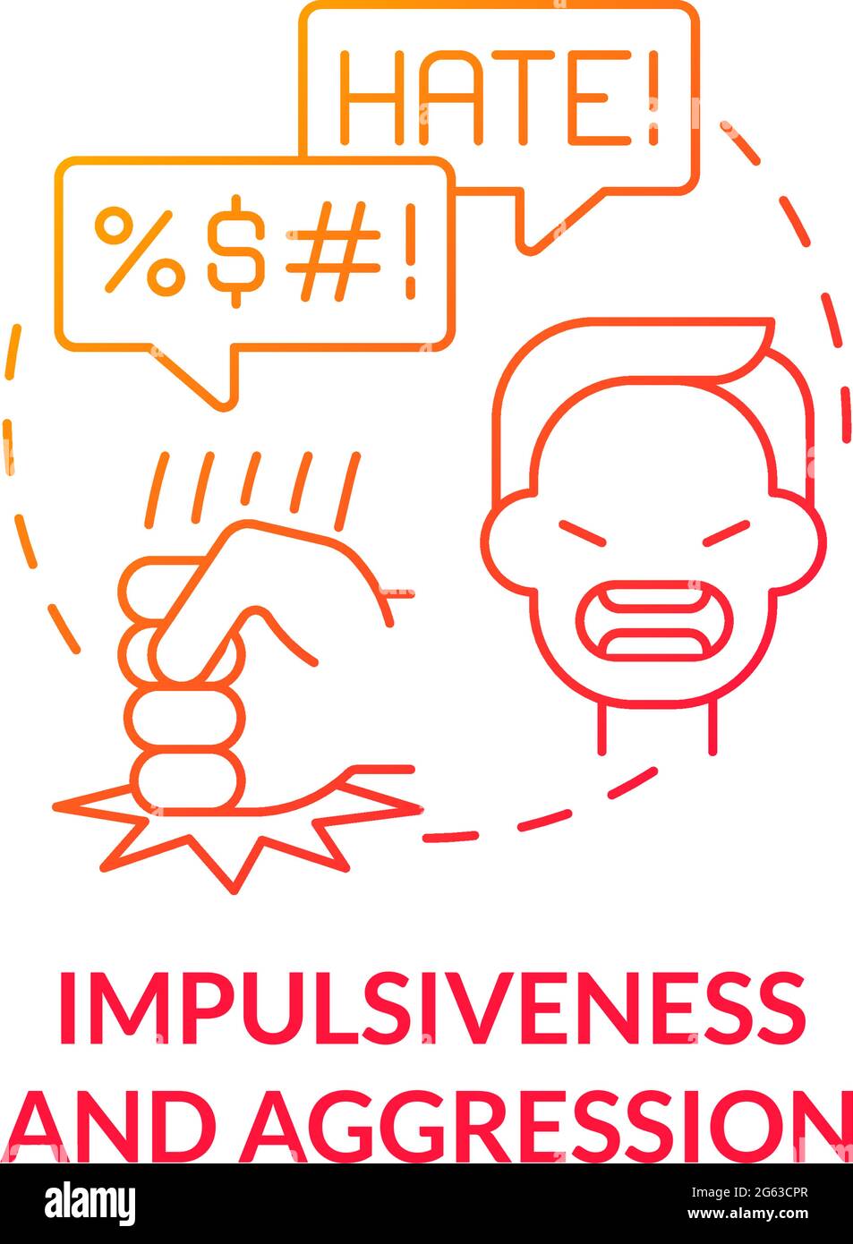 Aggressive and impulsive behaviors concept icon Stock Vector Image ...