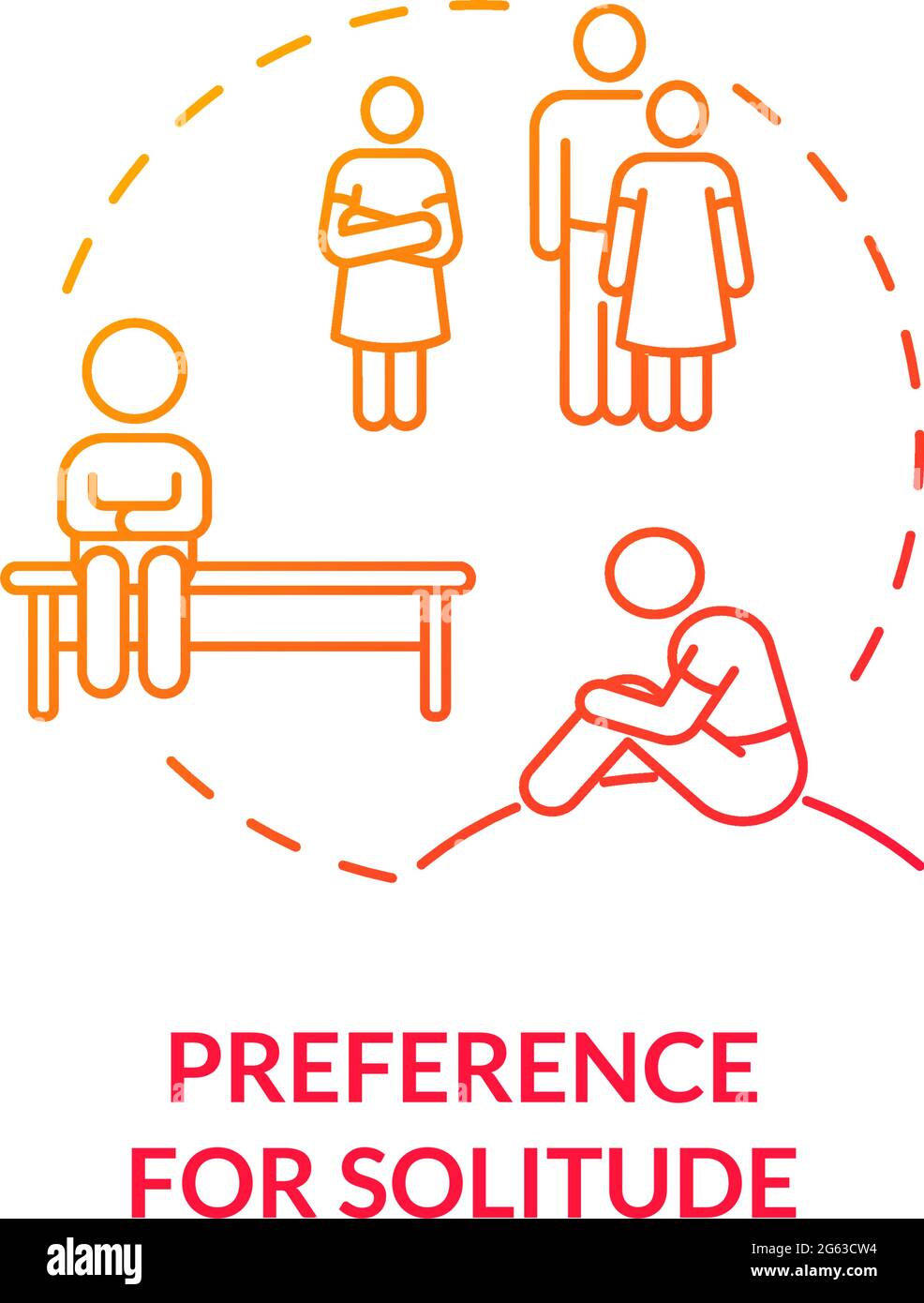 Preference for solitude in autism concept icon Stock Vector Image & Art ...
