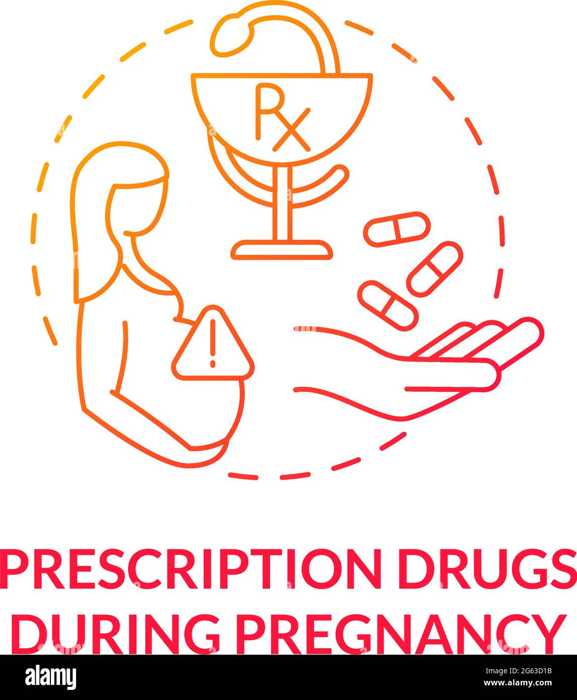 Prescription drugs during pregnancy concept icon Stock Vector Image ...