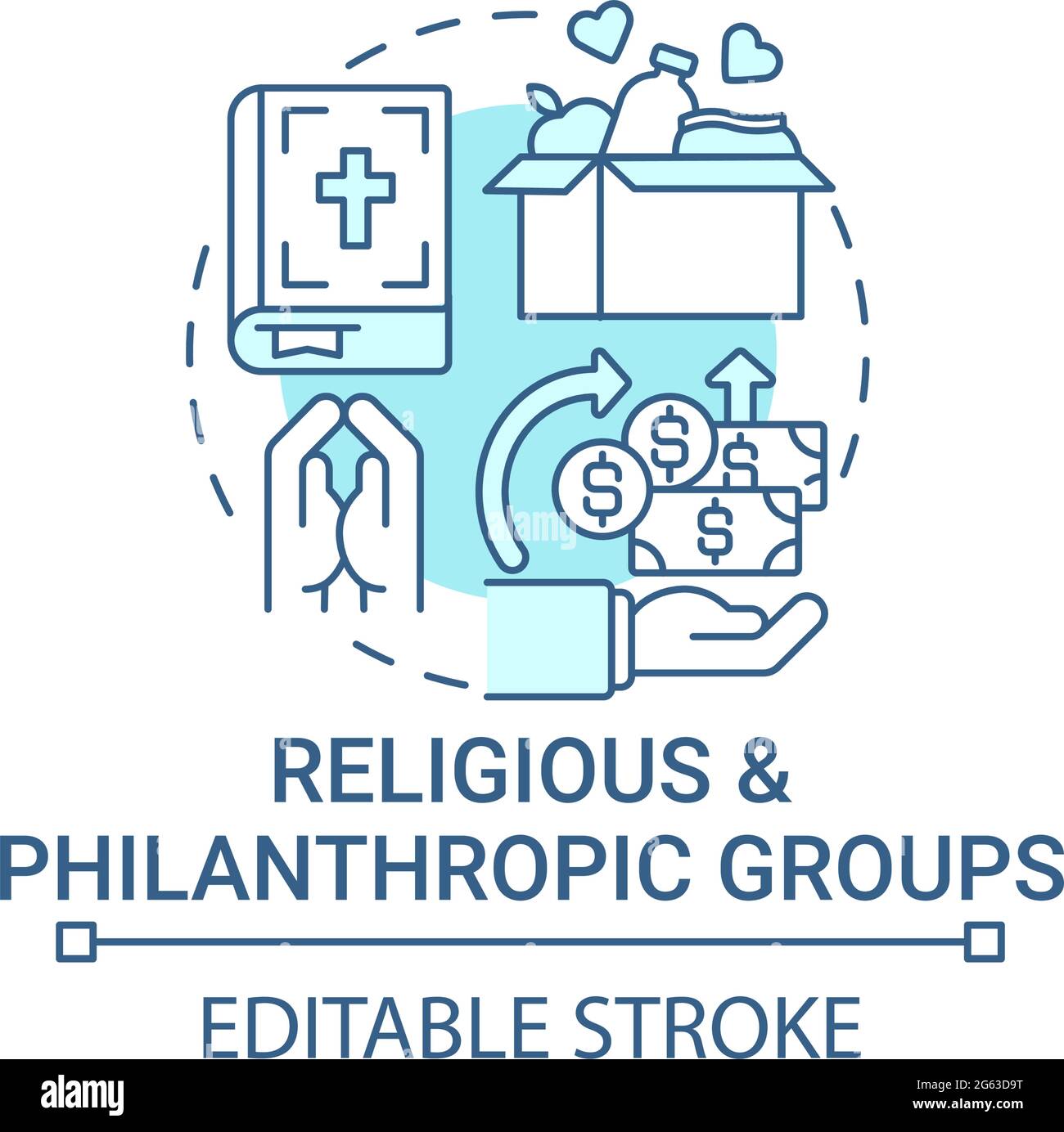 Religious and philanthropic groups concept icon Stock Vector Image ...