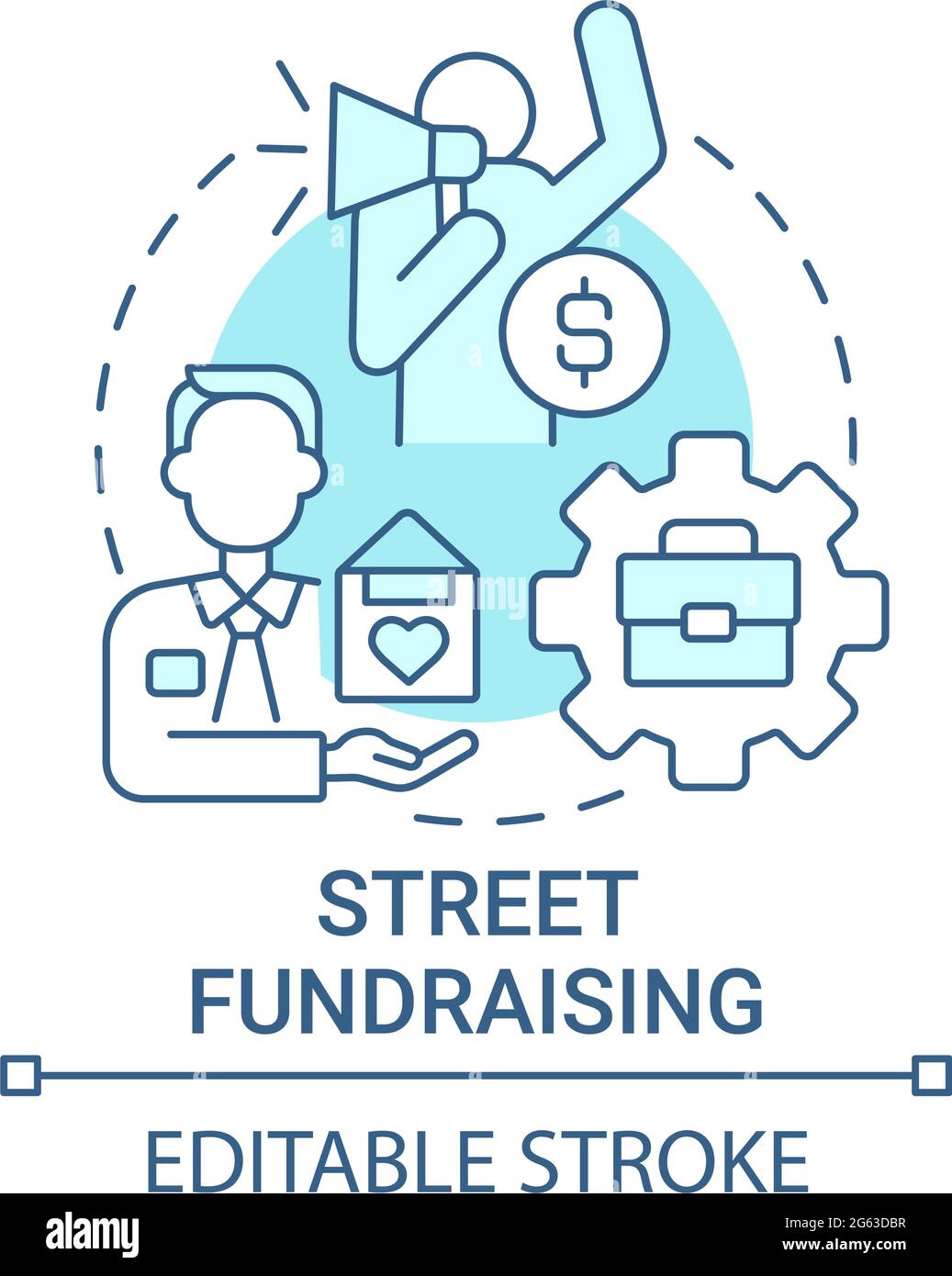 Street fundraising concept icon Stock Vector Image & Art - Alamy