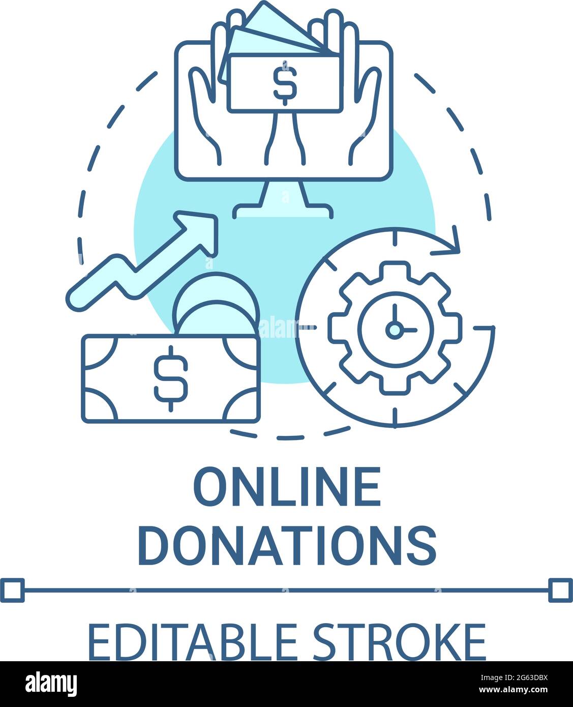 Online donations concept icon Stock Vector Image & Art - Alamy