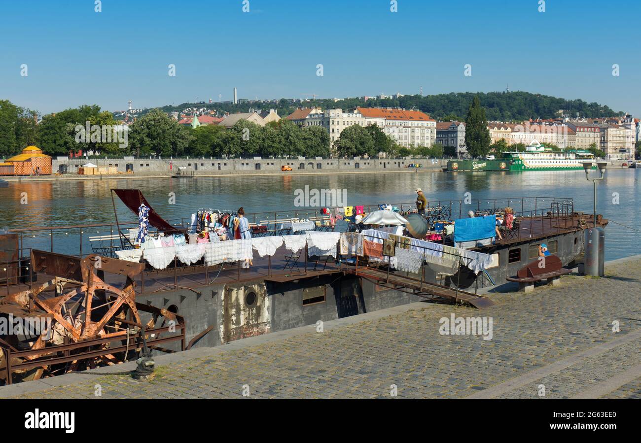 Saturday flea market aboard an old decommissioned steamer on June 19 ...