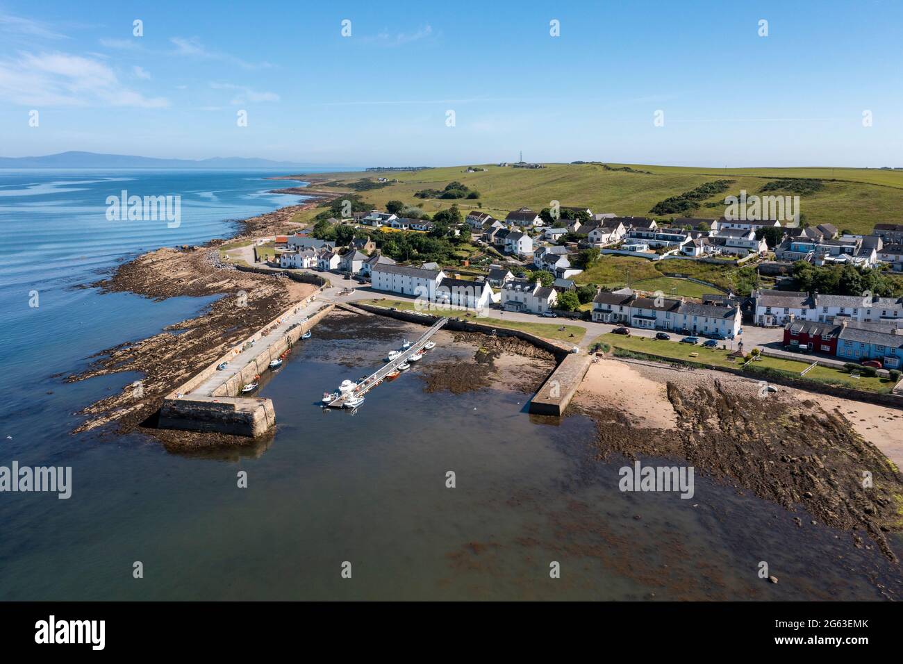 Aerial view of Portmahomack Harbour Stock Photo - Alamy