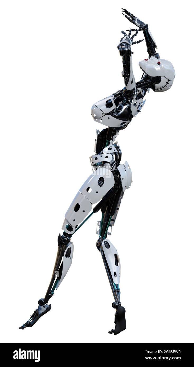 3D rendering of a female robot isolated on white background Stock Photo ...