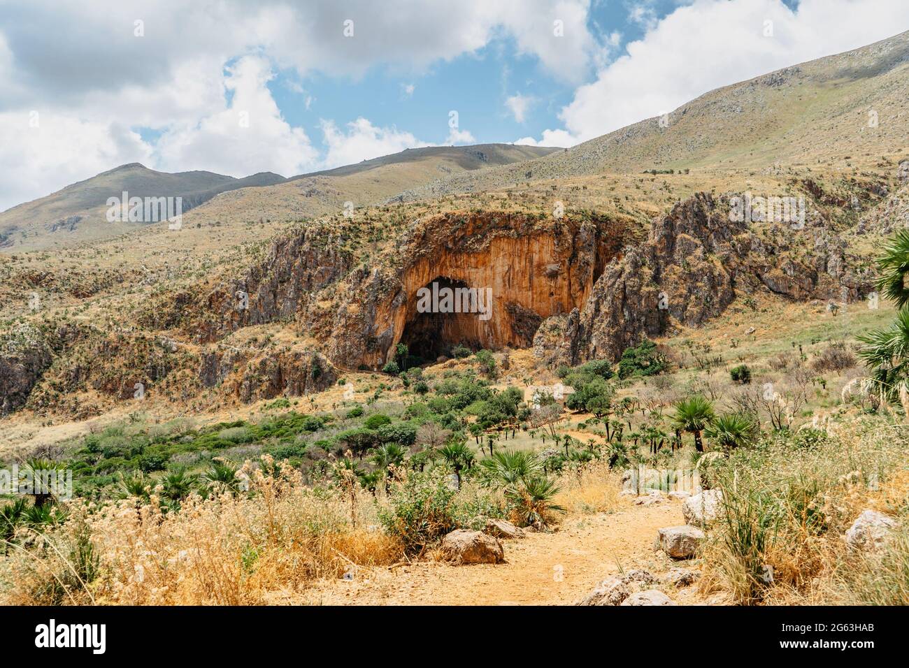 Large cave Grotta dell Uzzo in Zingaro Nature Reserve,Sicily,Italy ...