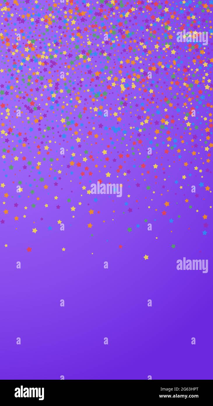 Festive worthy confetti. Celebration stars. Rainbow bright stars on ...