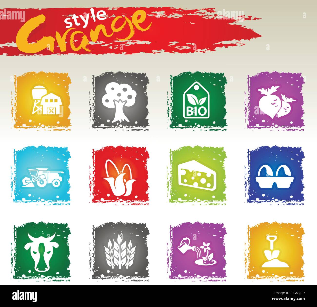 agricultural icon set Stock Vector Image & Art - Alamy