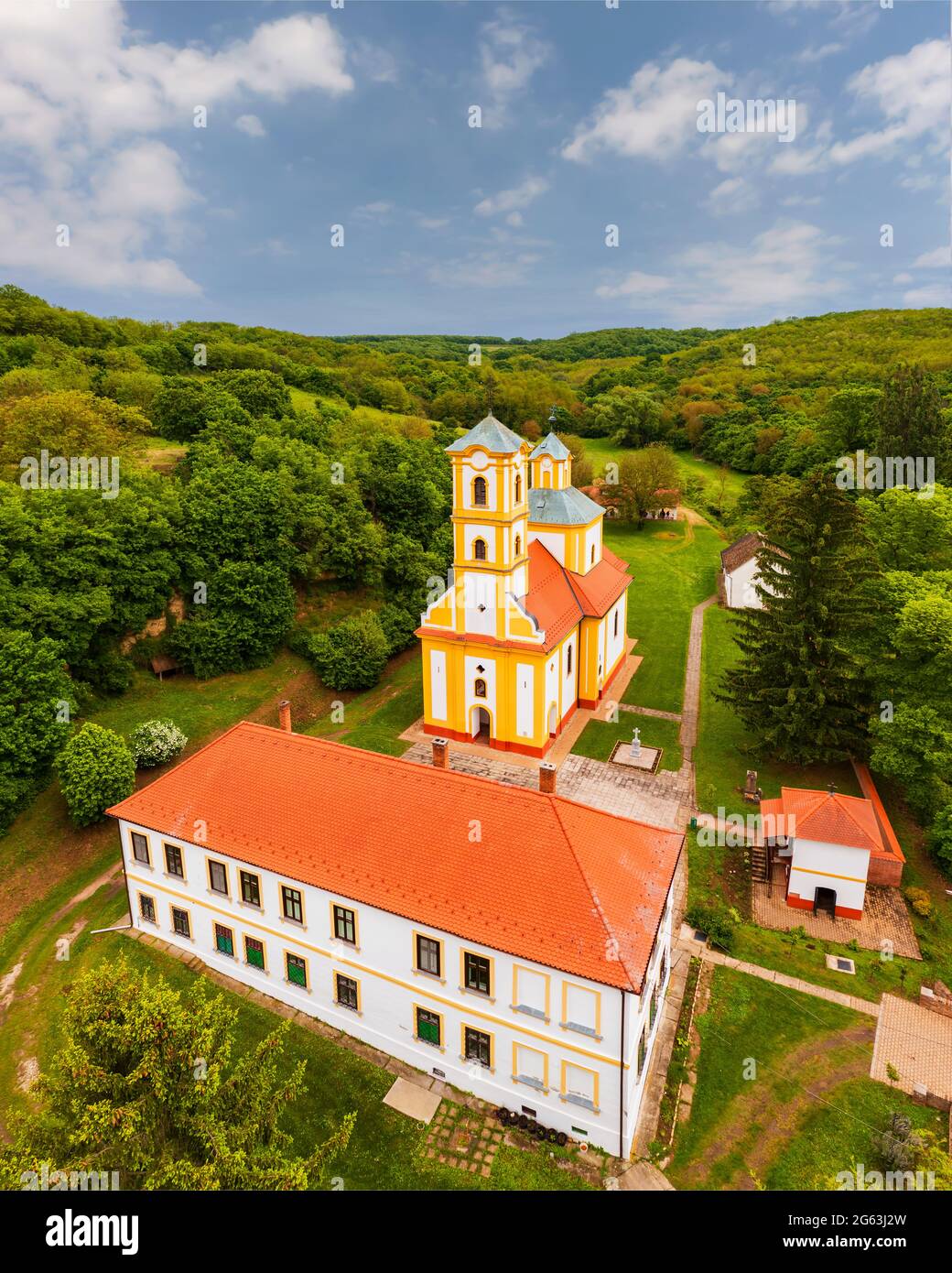 Serbian orthodox monastery in Graboc Hungary. Amazing silent valley in ...