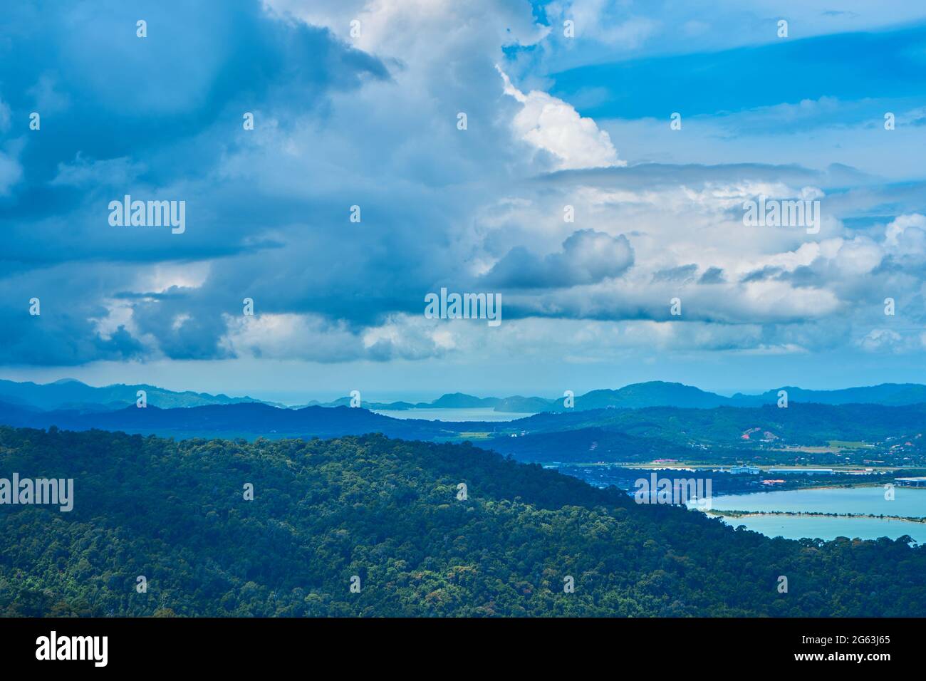 The incredible nature of a tropical island. Green mountains and perfect ...