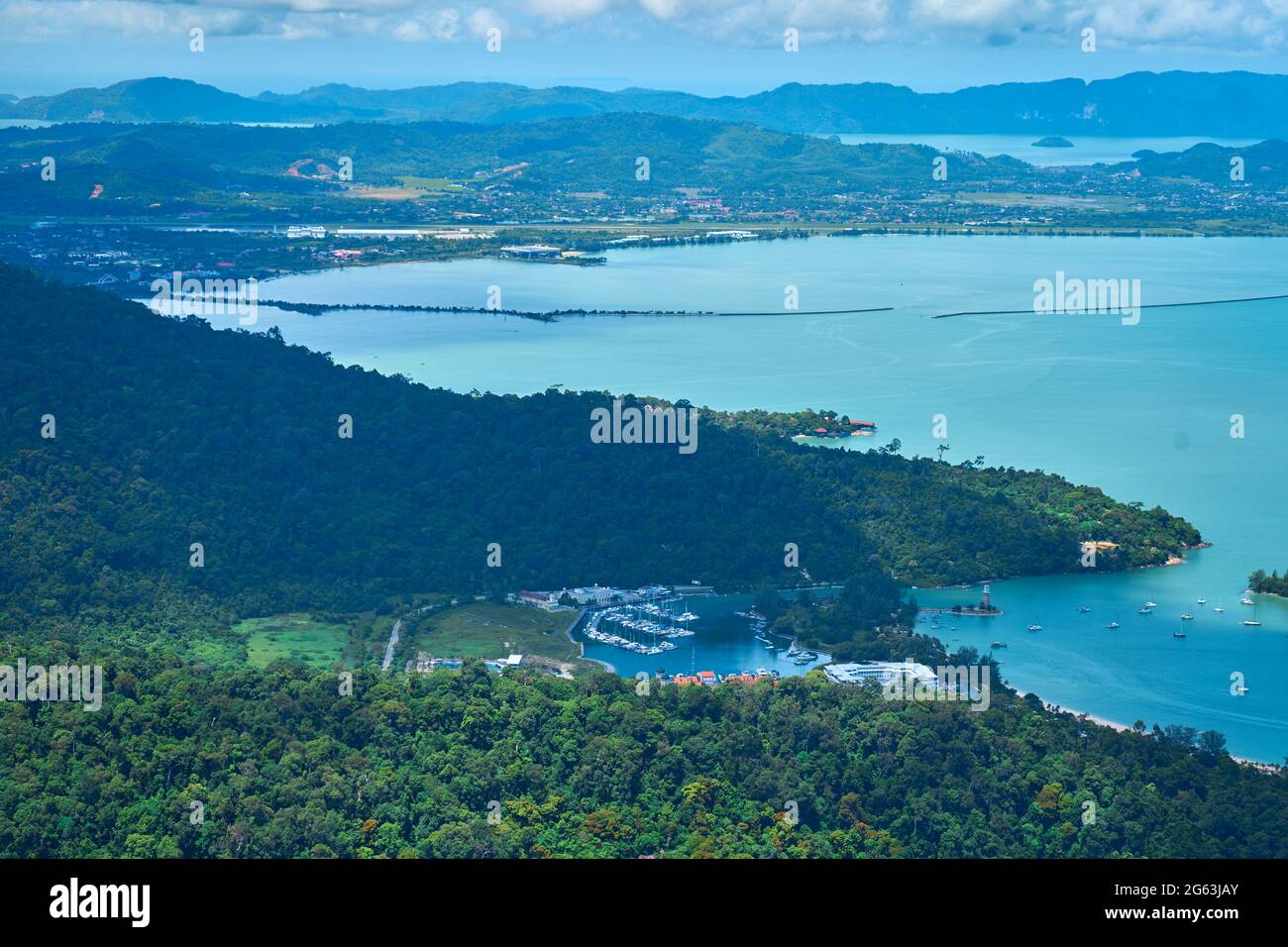 The incredible nature of a tropical island. Green mountains and perfect ...