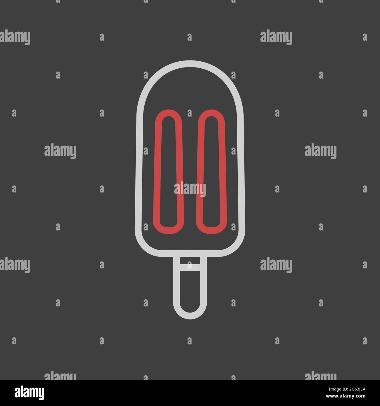 Popsicle vector icon on dark background. Fast food sign. Graph symbol ...