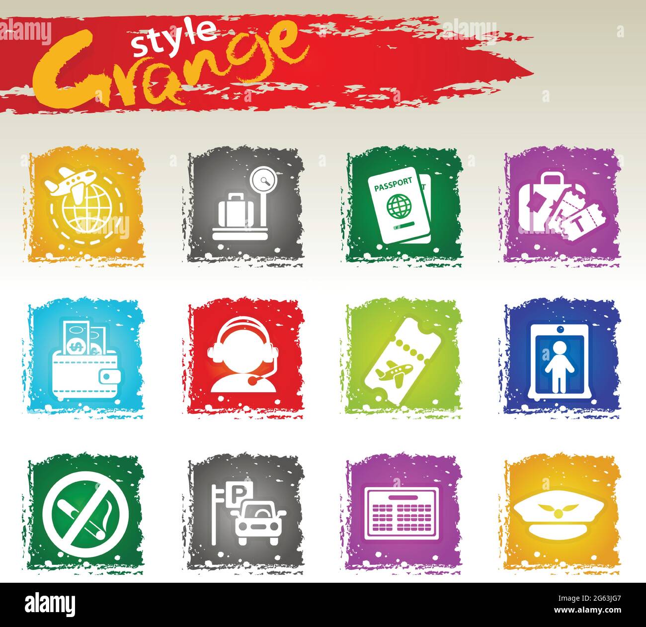 Airport and air carrier services icon set Stock Vector Image & Art - Alamy