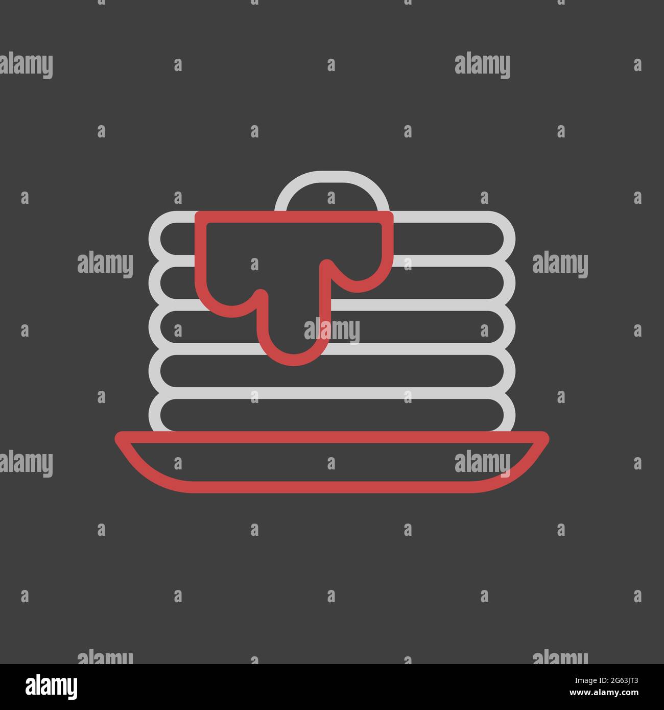 Pancake vector icon on dark background. Fast food sign. Graph symbol ...