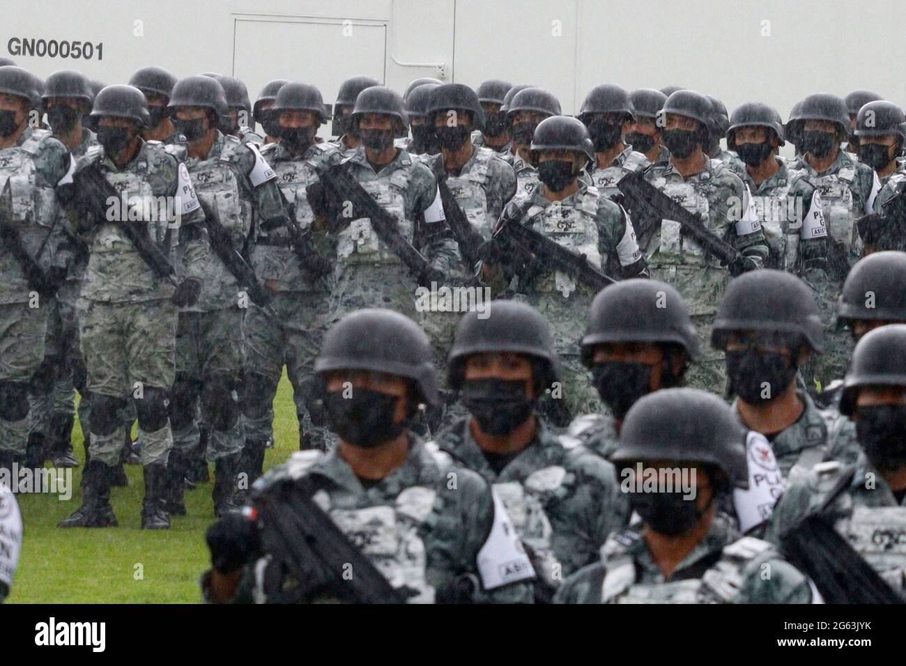 Non Exclusive: MEXICO CITY, MEXICO - JUNE 30: Groups of battalions of ...