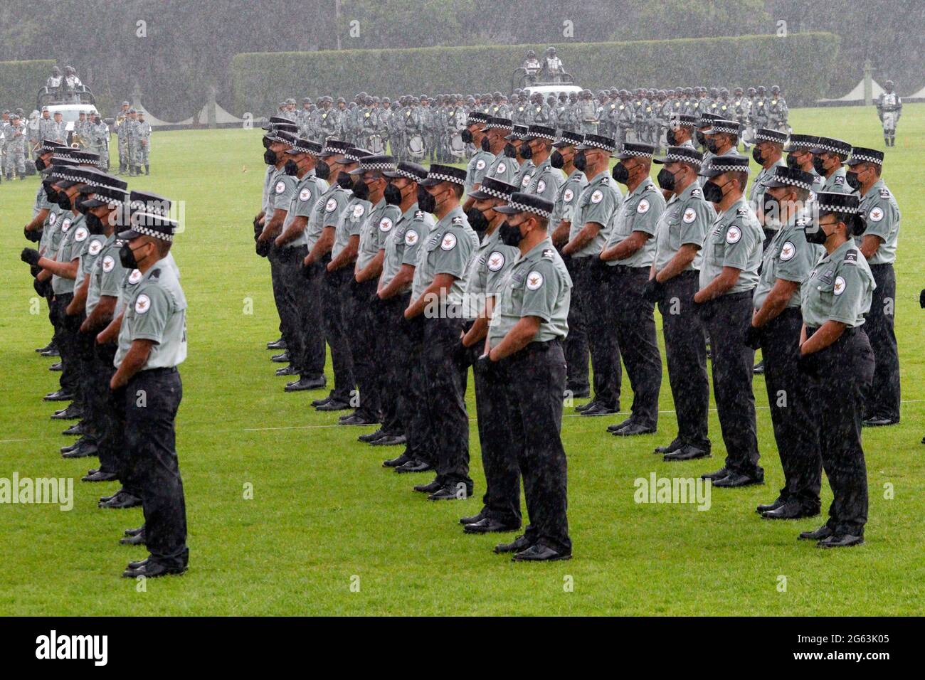 Non Exclusive: MEXICO CITY, MEXICO - JUNE 30: Groups of battalions of ...