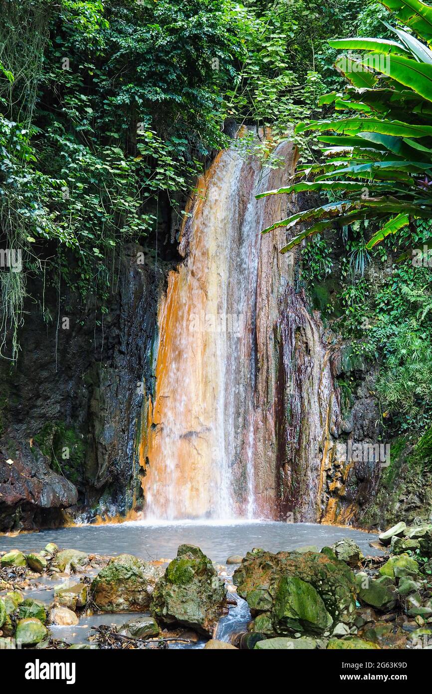 Diamond Waterfall in St. Lucia Botanical Gardens, Saint Lucia ...