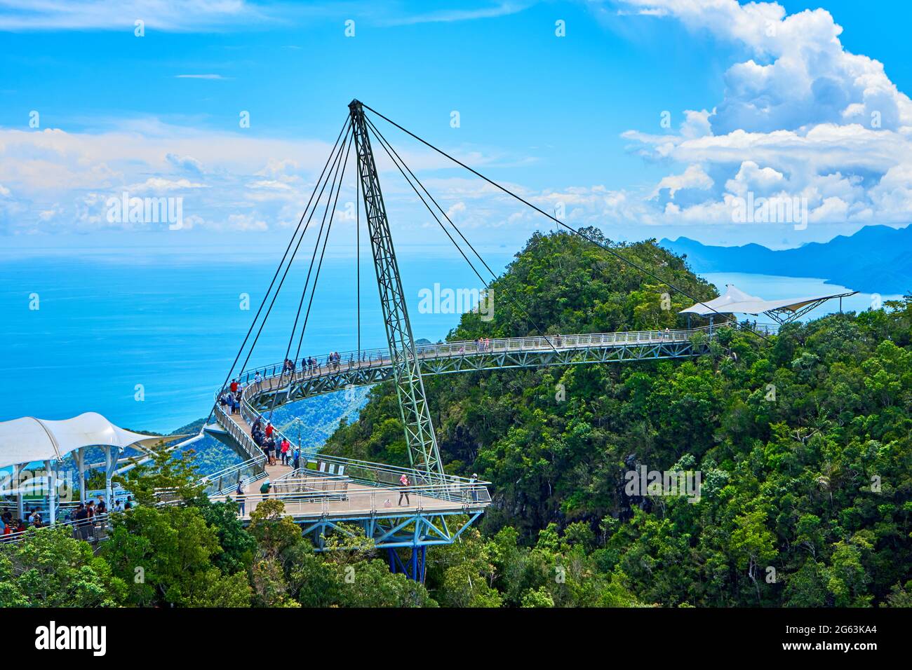 Popular tourist attraction. Bridge over the abyss on one pillar Stock ...