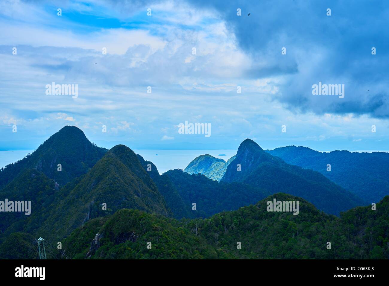 The incredible nature of a tropical island. Green mountains and perfect ...