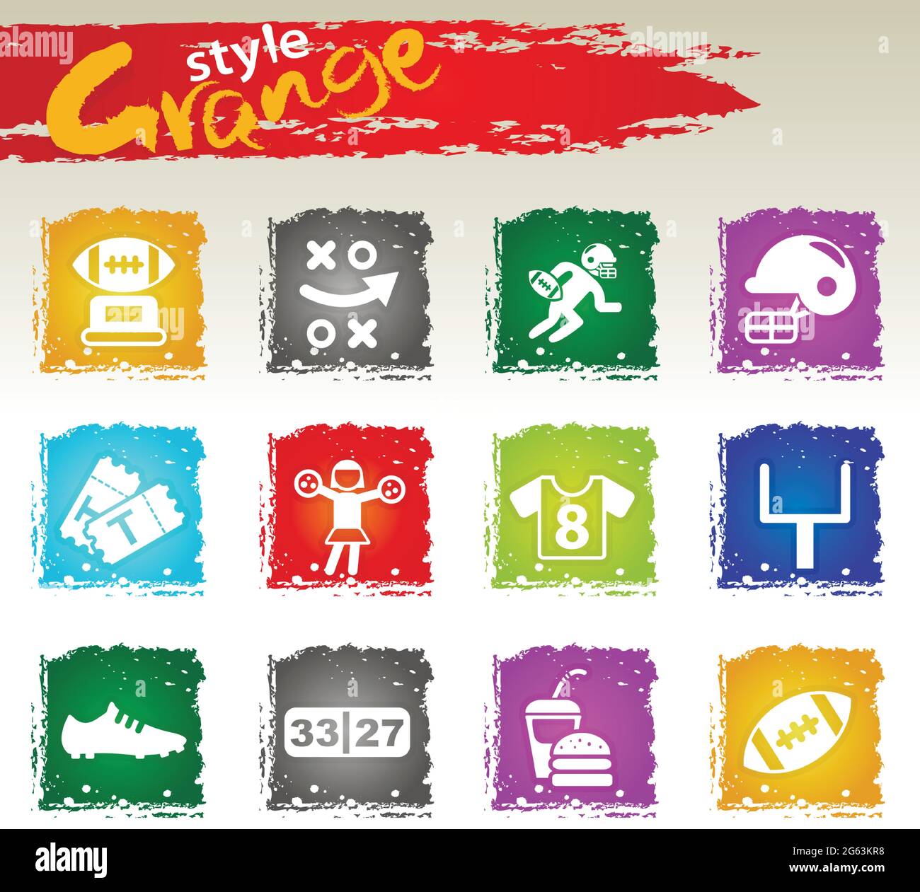 American football icons set Stock Vector Image & Art - Alamy