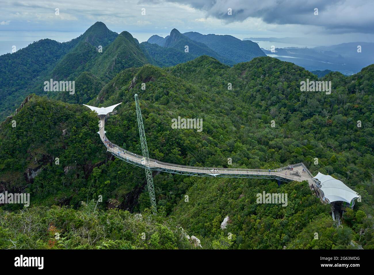 Popular tourist attraction. Bridge over the abyss on one pillar Stock ...