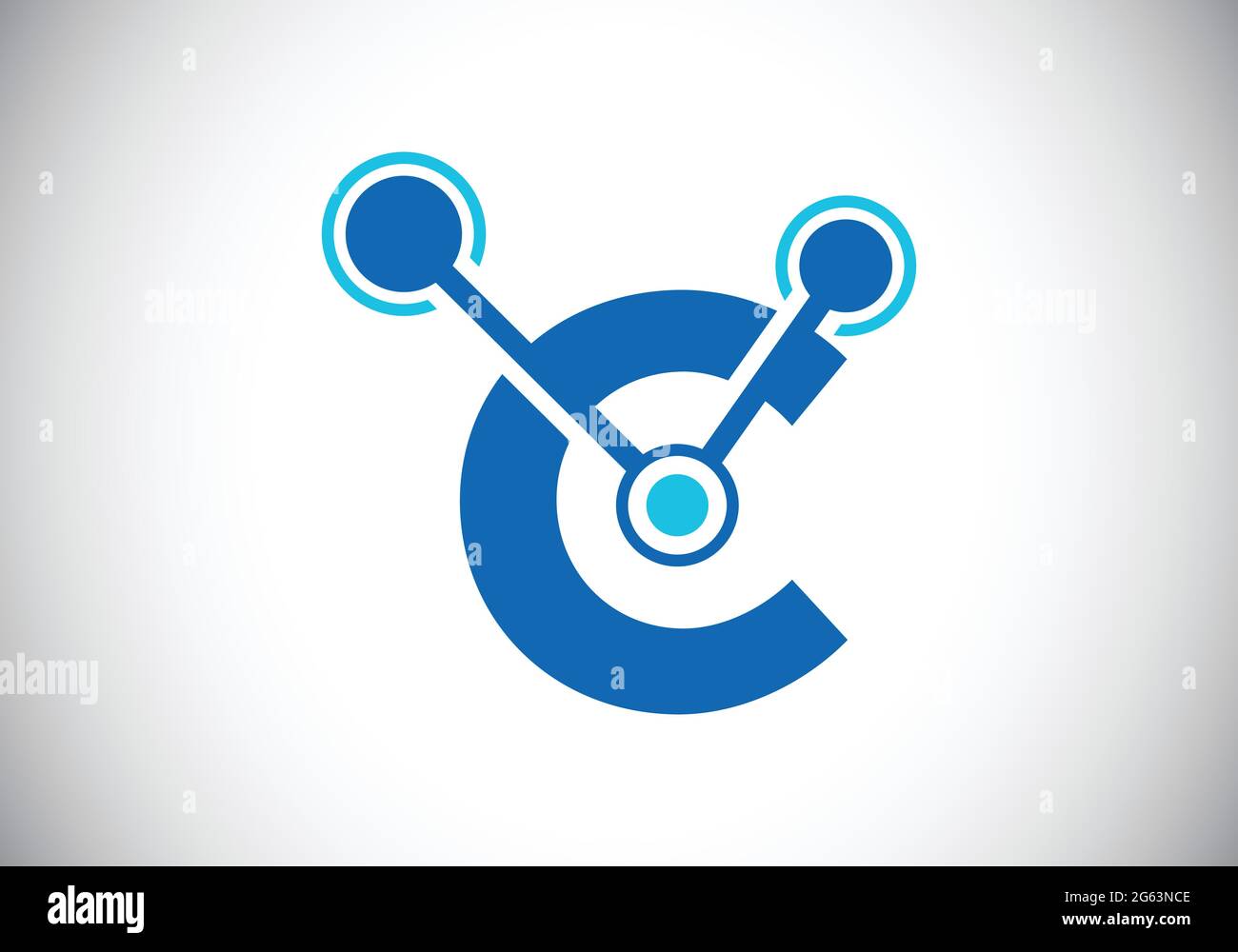 Initial letter C with technology logo sign symbol. Suitable for ...