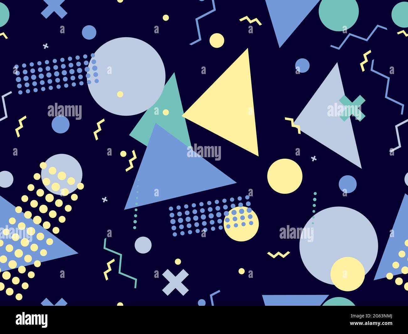 80s geometric seamless pattern with memphis elements. Trendy retro ...