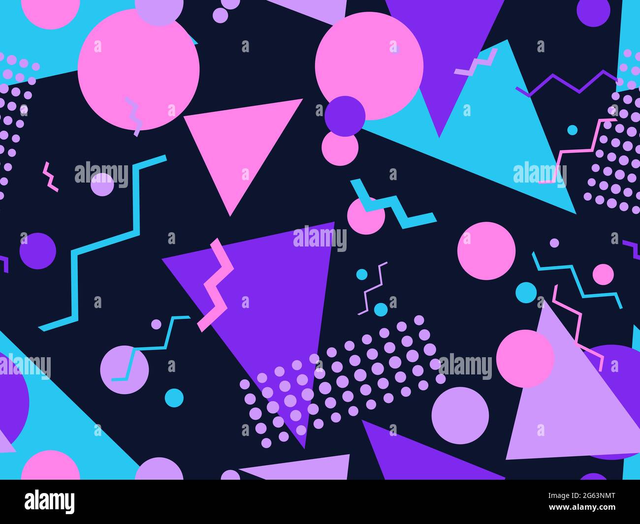 80s geometric seamless pattern with memphis elements. Trendy retro ...