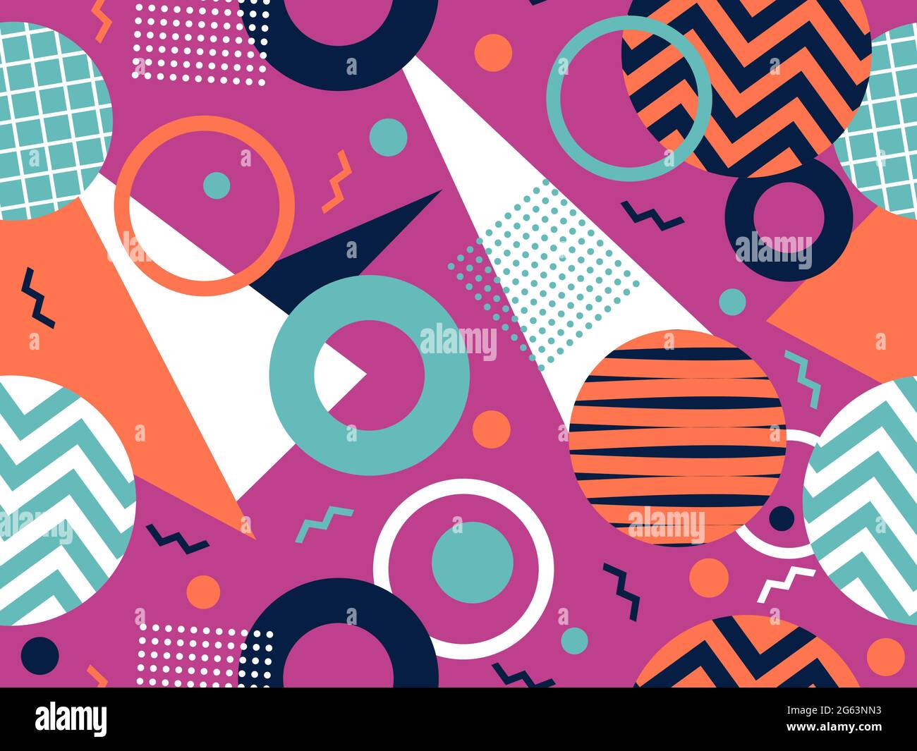 80s geometric seamless pattern with memphis elements. Trendy retro ...