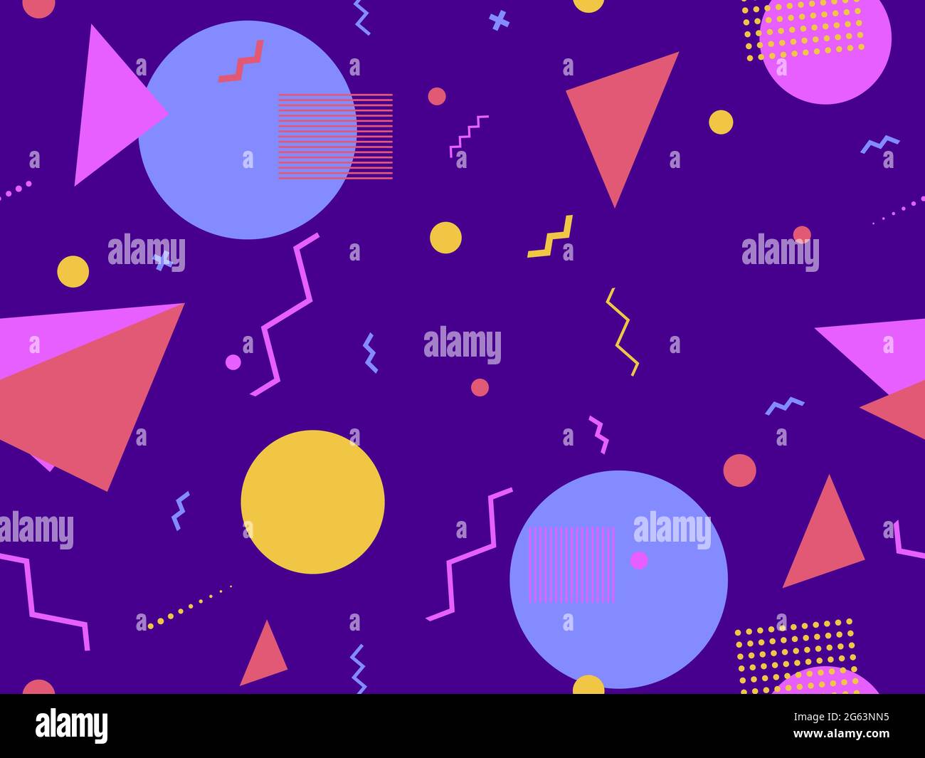 80s geometric seamless pattern with memphis elements. Trendy retro ...