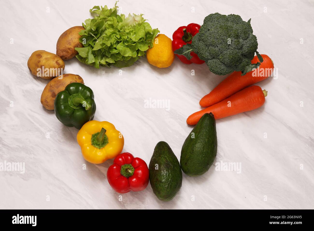 Mix of vegetable in a shape of heart Stock Photo - Alamy