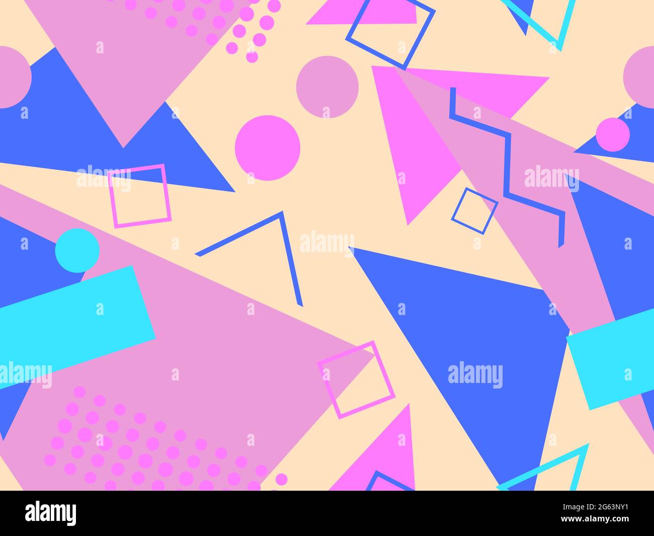 80s geometric seamless pattern with memphis elements. Trendy retro ...